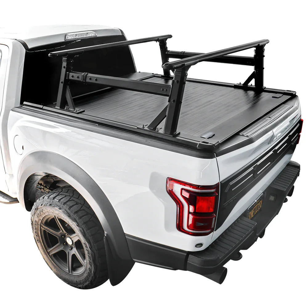 [2-in-1 Bundle] Retractable Tonneau Cover with Rack System
