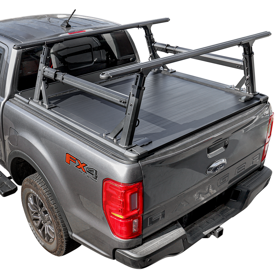 [2-in-1 Bundle] Retractable Tonneau Cover with Rack System