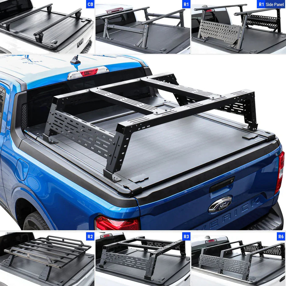 [2-in-1 Bundle] Retractable Tonneau Cover with Rack System